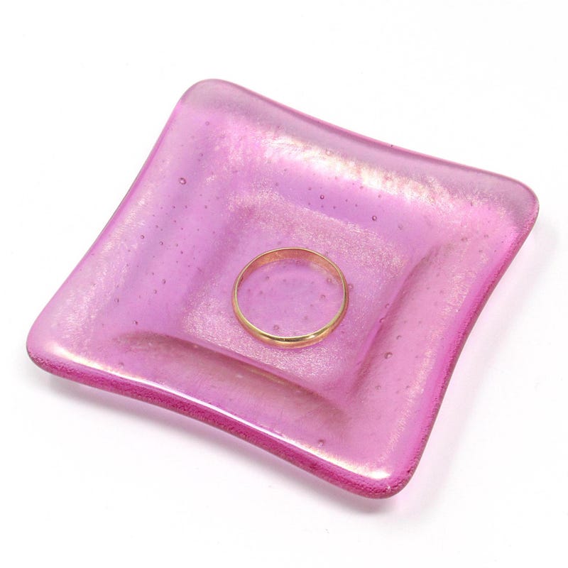 Pink Glass Ring Dish - Etsy