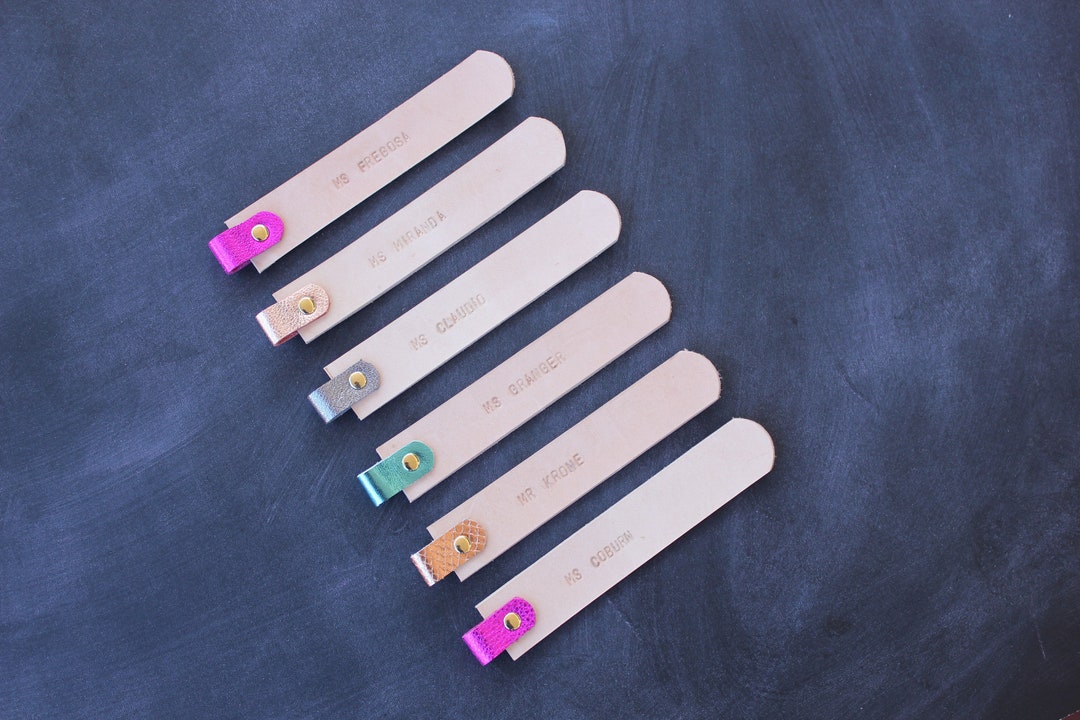 Handstamped Leather Bookmark, Personalized Bookmark, Unique Gift Idea ...