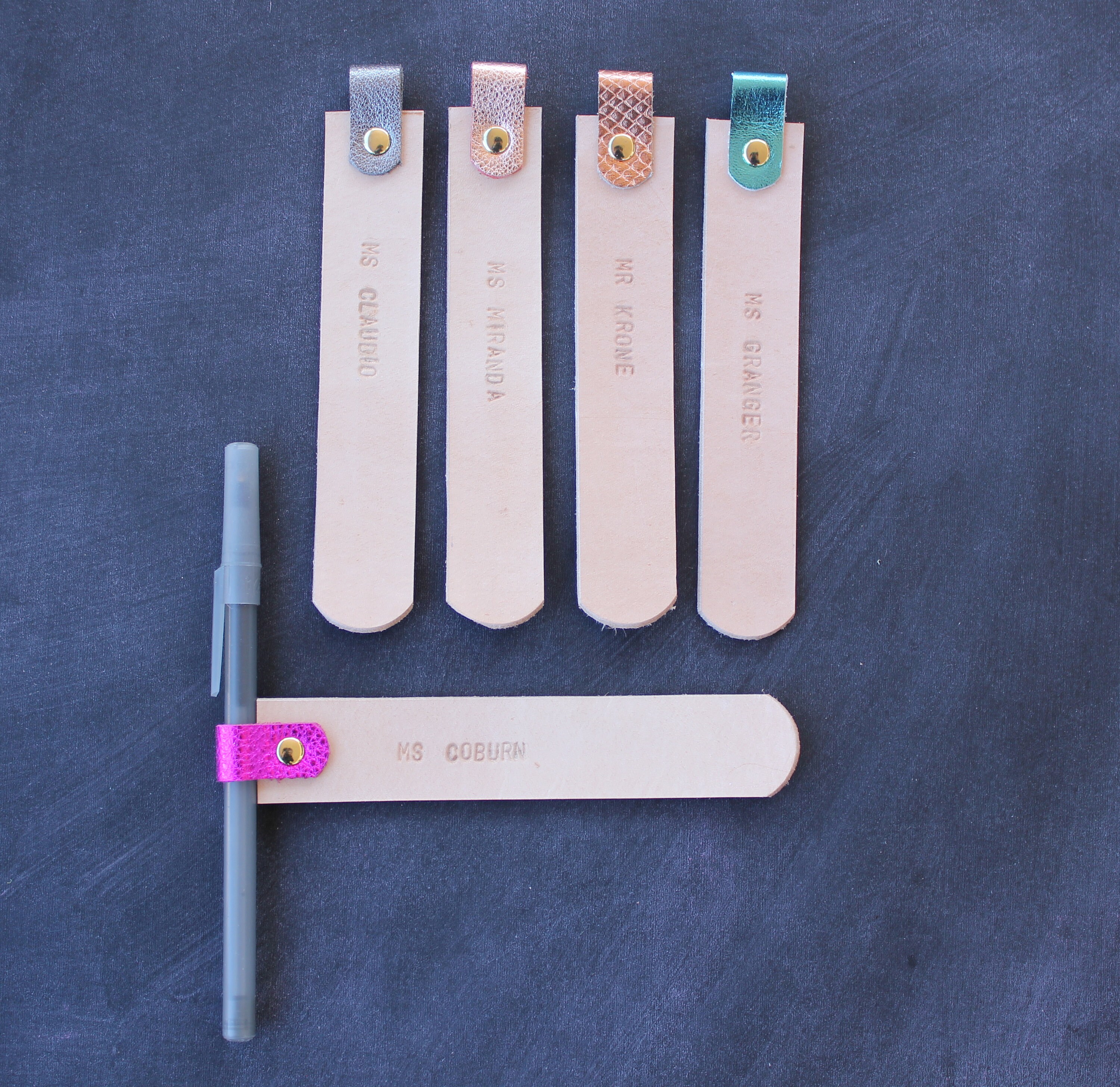 Handstamped Leather Bookmark Personalized Bookmark Unique | Etsy