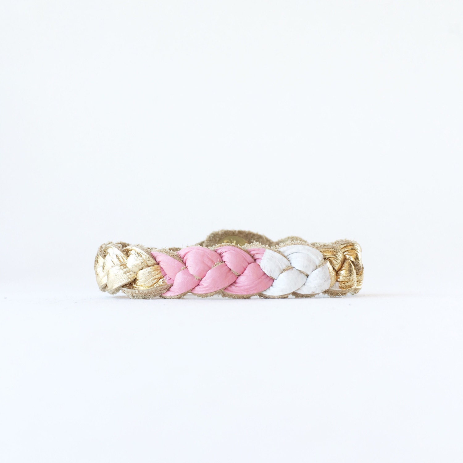 Metallic Gold Stackable Bracelet Braided Leather Bracelet - Etsy