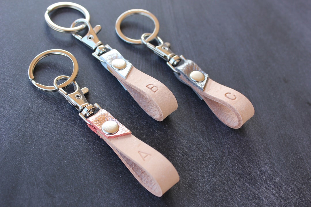 Initial Keychain, Petite Personalized Keyring, Cute Keychain, Custom ...
