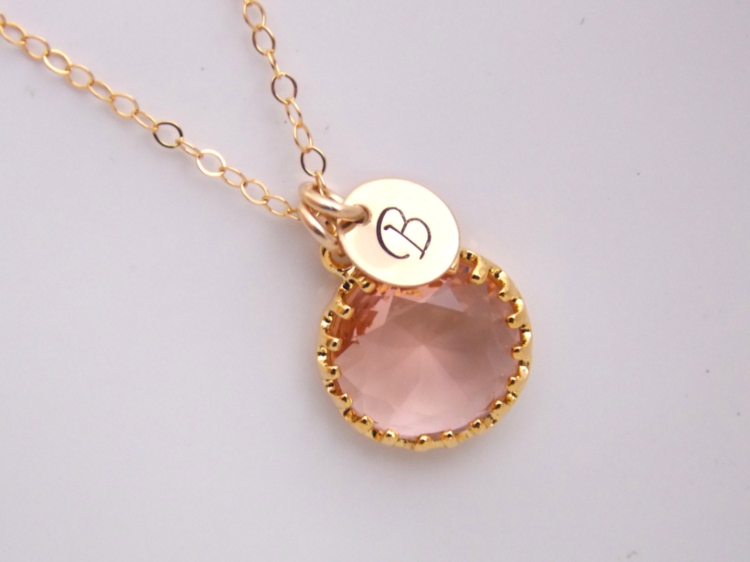 Gold Peach Earrings, Peach Earring and Necklace Set, Peach Necklace ...