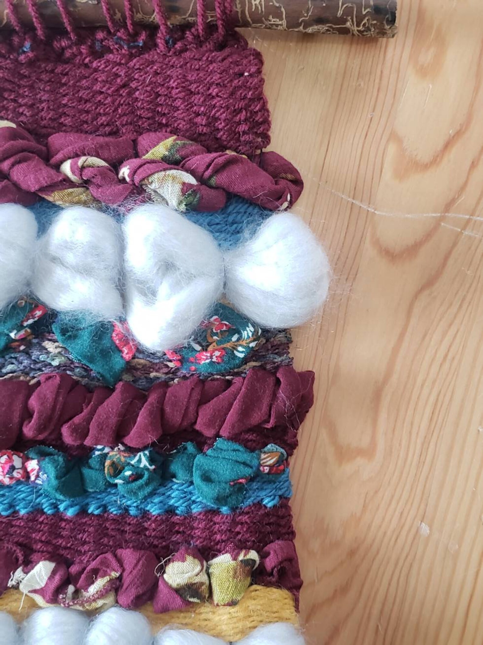 Autumn Weaving Maroon Fiber Art Unique Gift for Daughter - Etsy