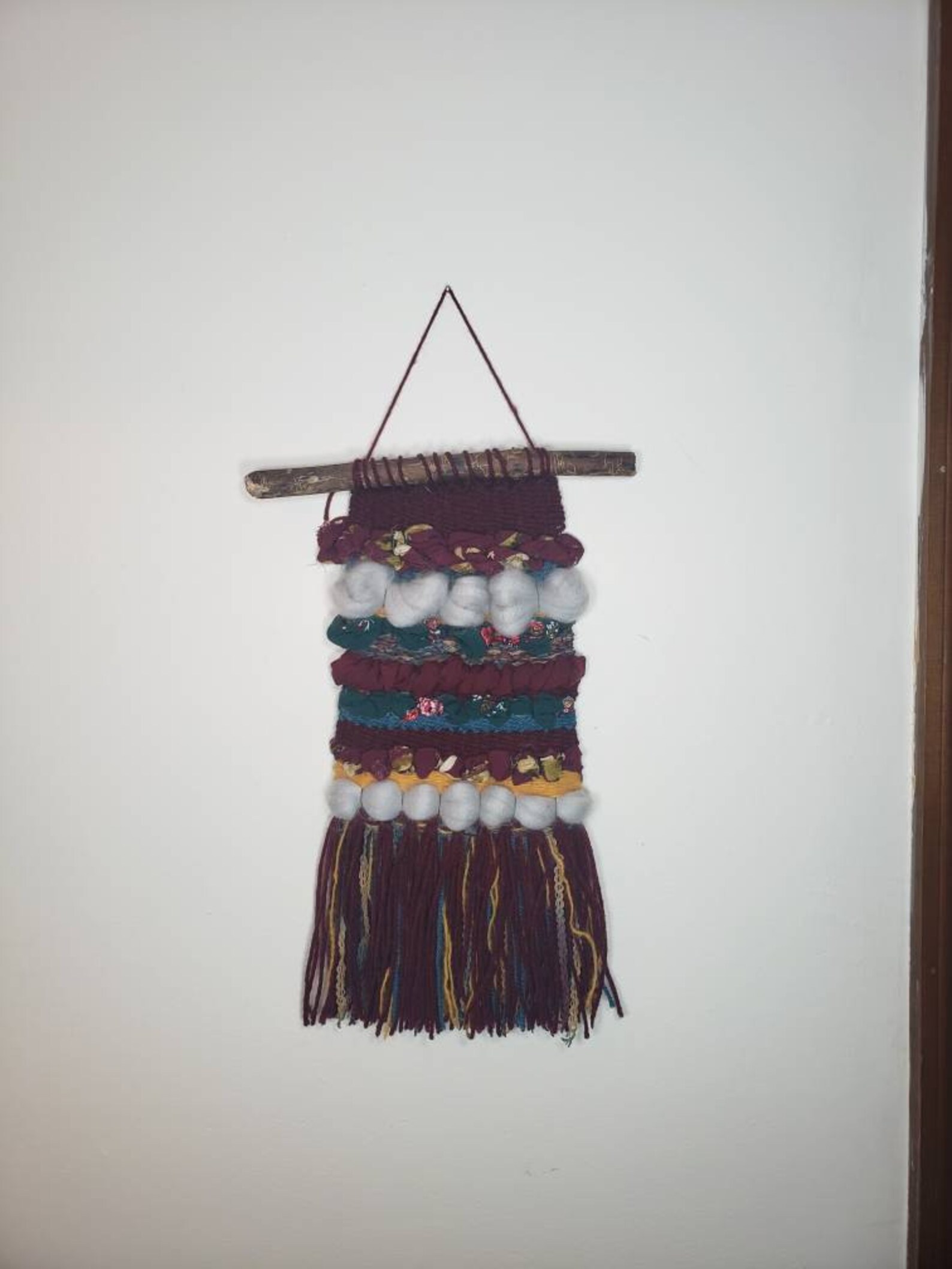 Autumn Weaving Maroon Fiber Art Unique Gift for Daughter - Etsy