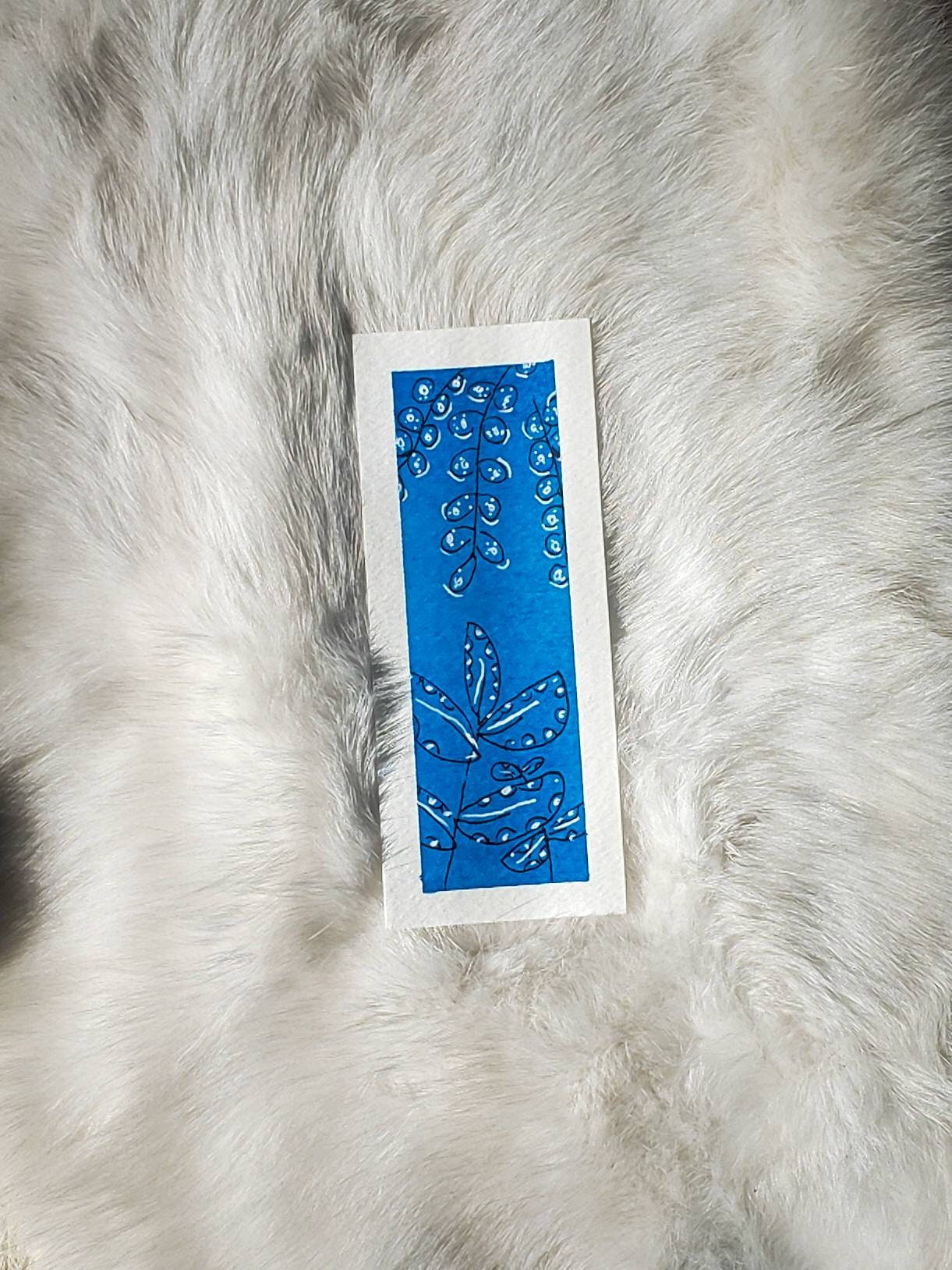 Blue Watercolor Bookmarks Floral and Houseplant Themes, Set of 6 ...
