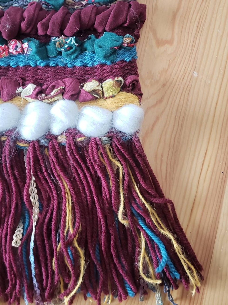 Autumn Weaving Maroon Fiber Art Unique Gift for Daughter - Etsy