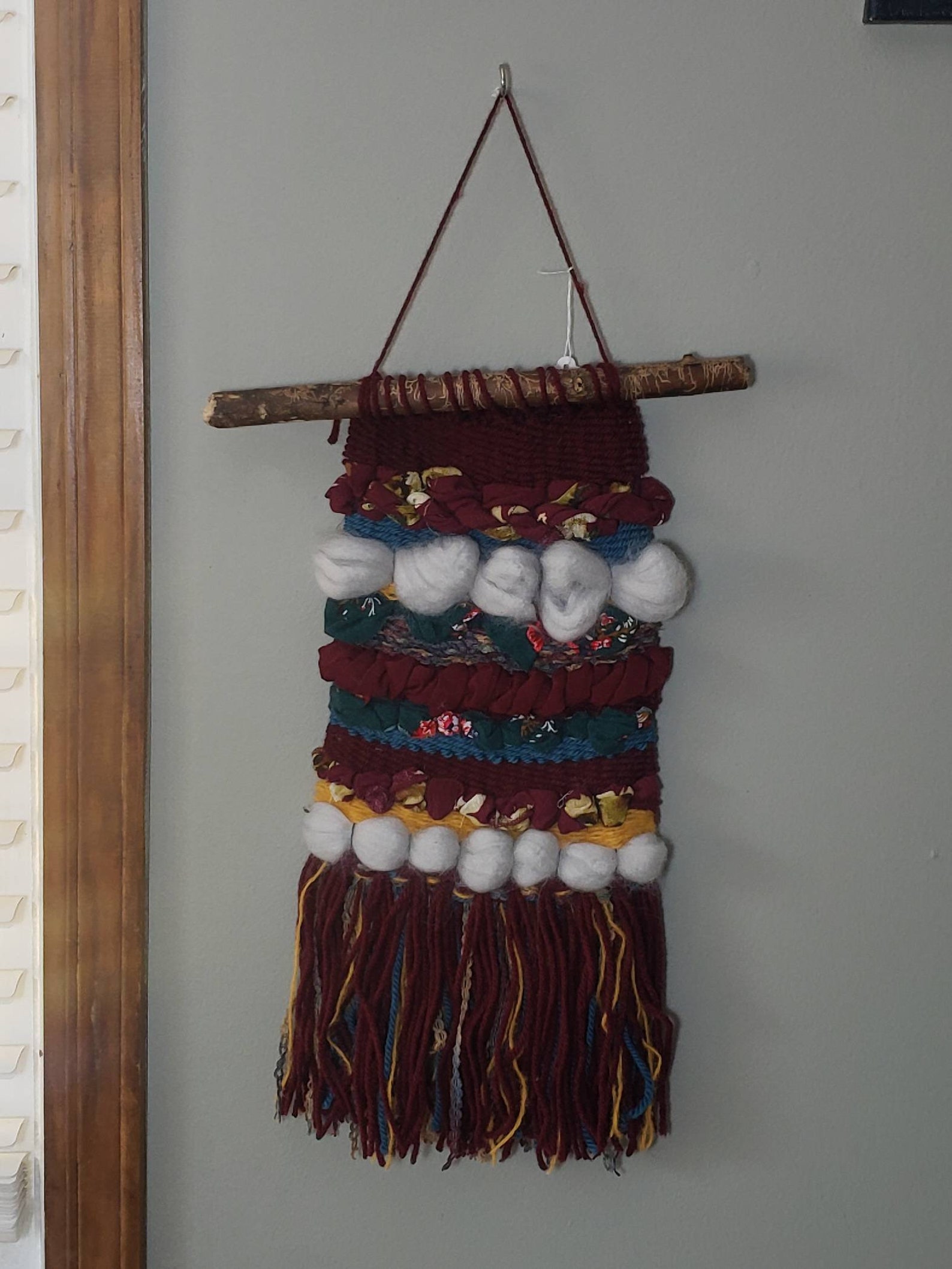 Autumn Weaving Maroon Fiber Art Unique Gift for Daughter - Etsy