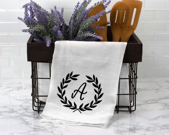Personalized Monogram Kitchen Towels Flour Sack Towels - Etsy