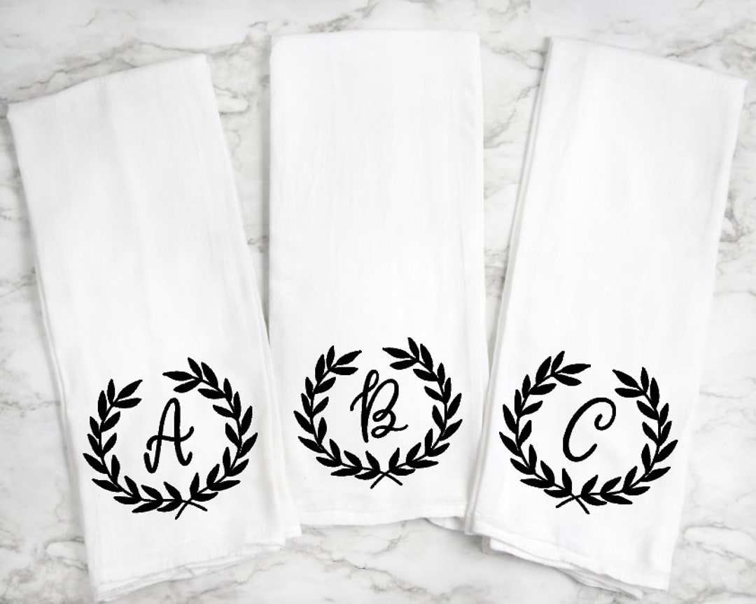Initial Kitchen Towels, Custom Monogram Kitchen Hand Towel, Stocking ...