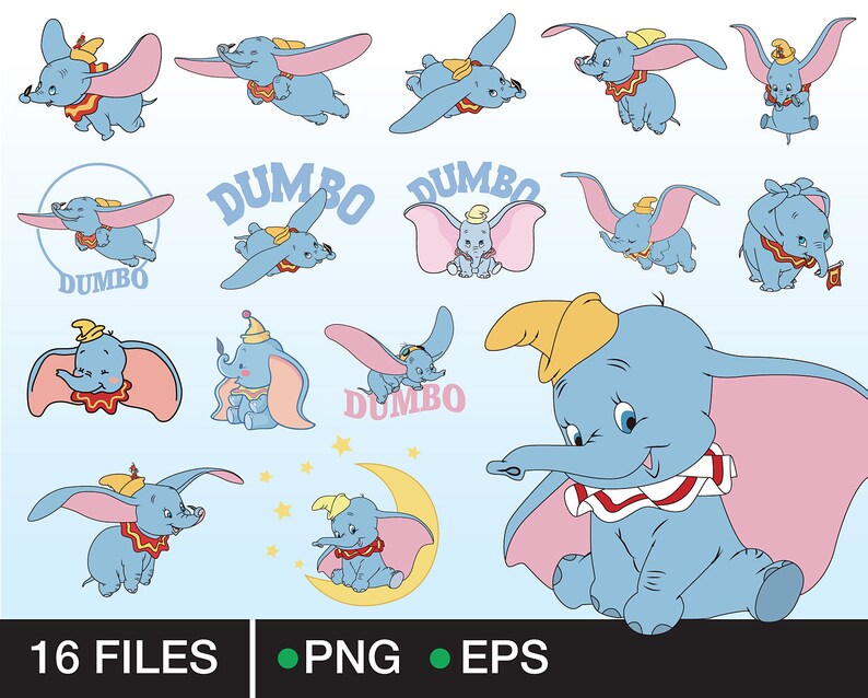 Dumbo Vector Disney Dumbo PNG EPS Silhouette Dumbo Png | Etsy