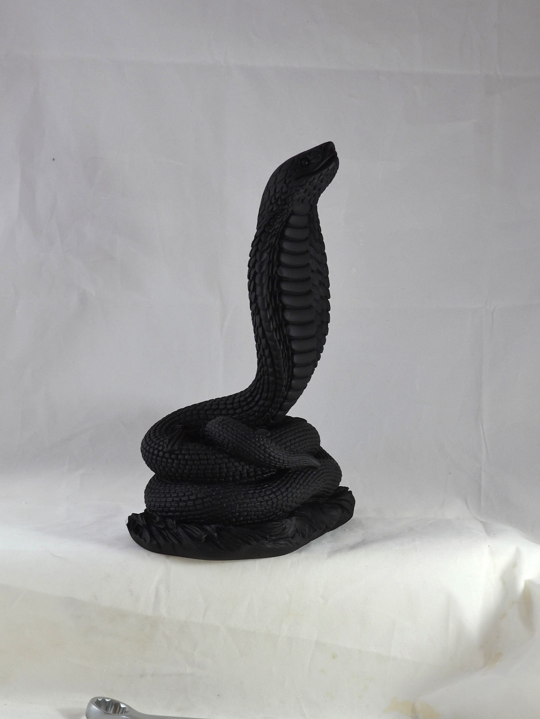 Cobra Snake Sculpture Greek Animal Marble Statue Black 26 Cm - 10.25 ...