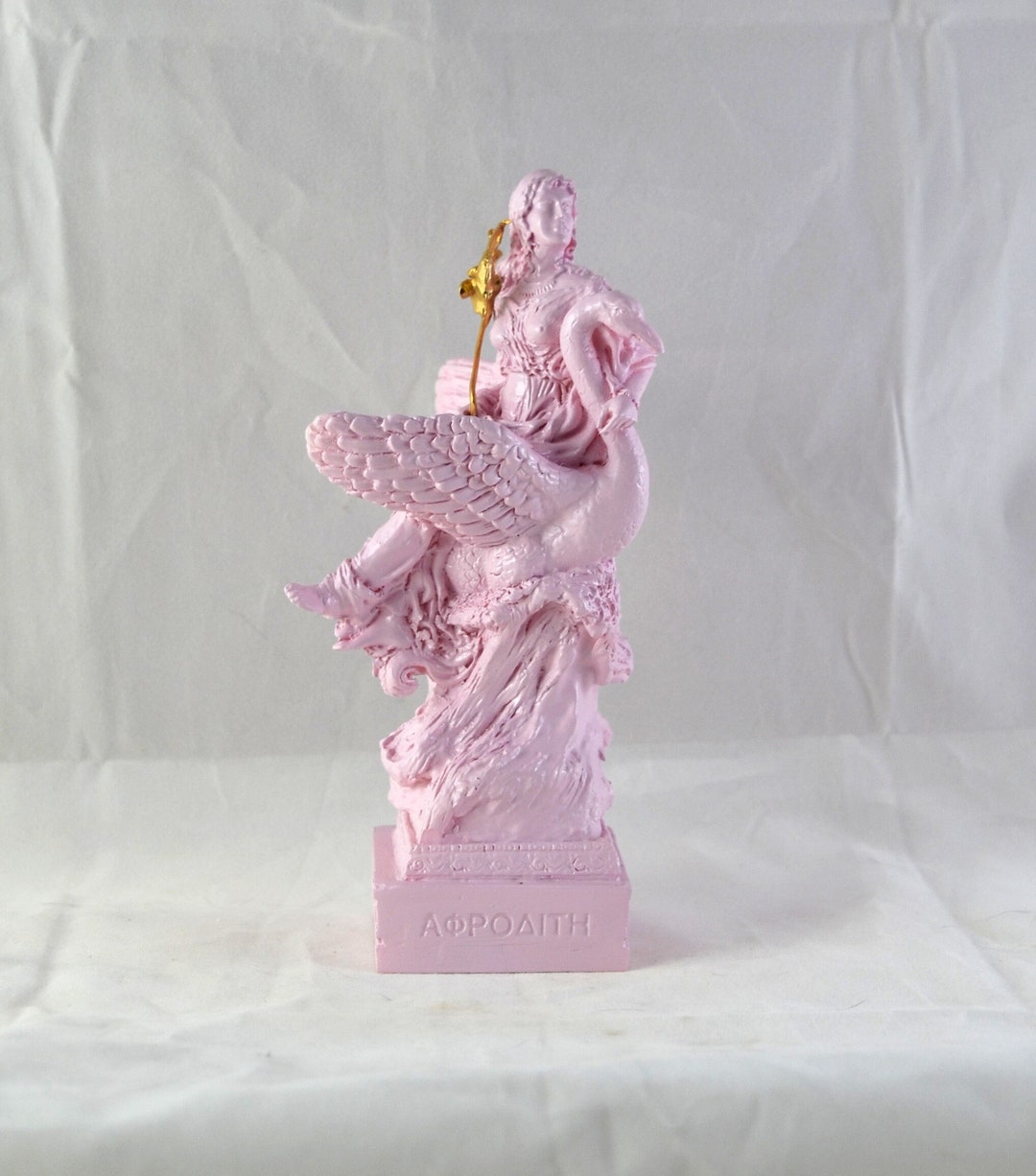 Venus Greek Goddess Aphrodite Swan Statue Pink Golden Flower 16 Cm ( 6 ...
