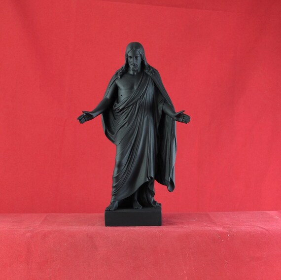 Jesus Statue Christ Sculpture Marble Greek Black Patina | Etsy