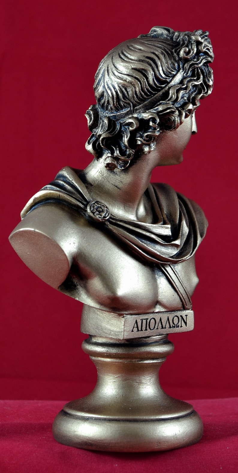 Apollo Βust Greek Statue Light Music God Gold Patinanew Free - Etsy