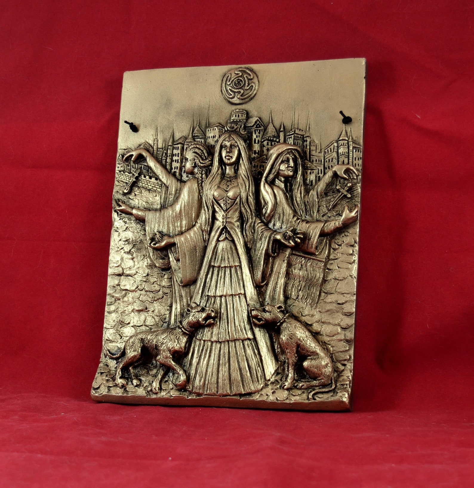 Hecate Gold Magic Witch Goddess Hekate Relief Statue 23 Cm 9 - Etsy