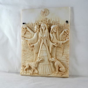 Estatua de la diosa bruja mágica Hécate con pátina en relieve de 23 cm ...