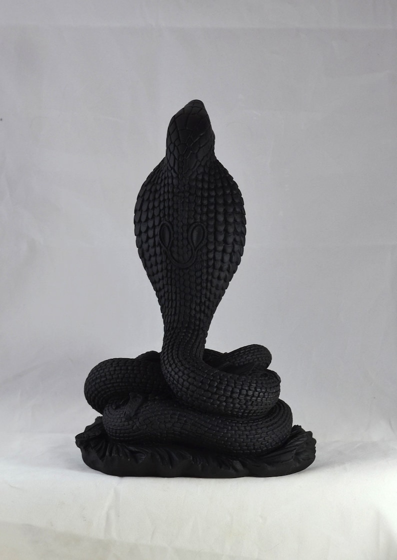 Cobra Snake Sculpture Greek Animal Marble Statue Black 26 Cm - Etsy