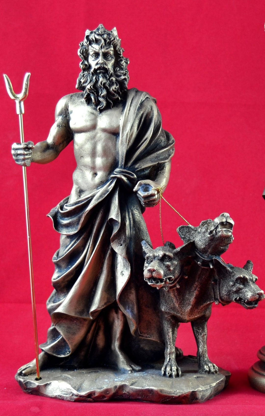 Hades Pluto Underworld King of the Dead & Riches Cerberus Greek Statue Gold Patina 9,5 Inches - Etsy