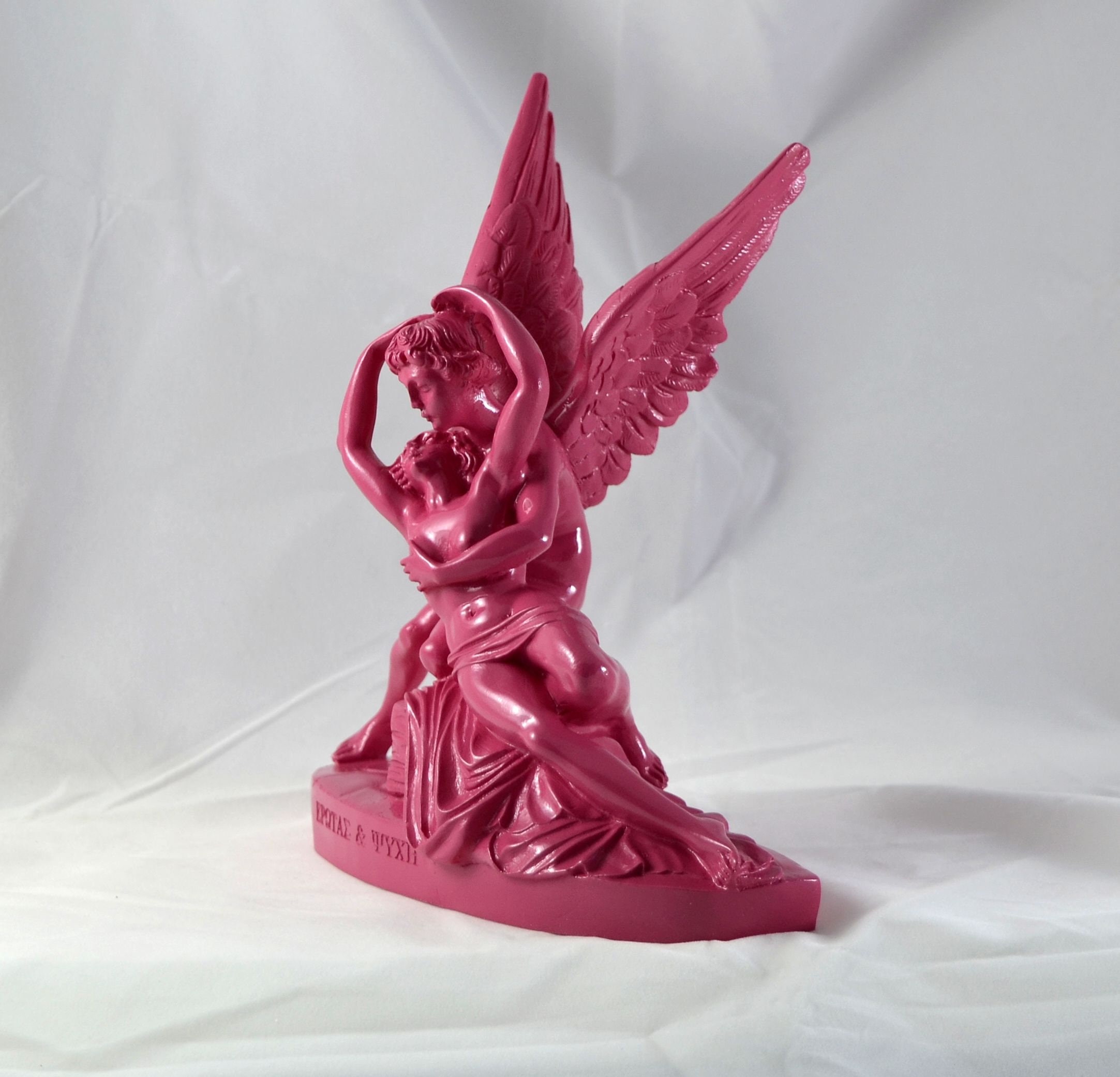 Cupid and Psyche Love and Soul Dark Pink statue Greek | Etsy