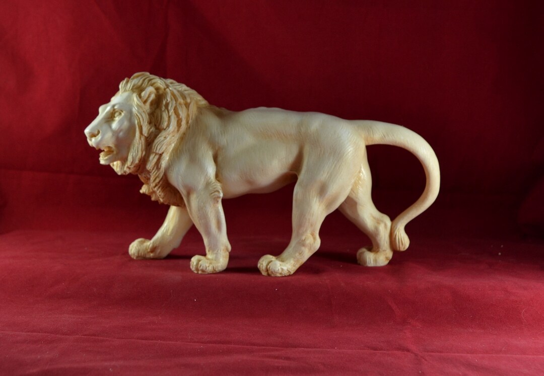 Lion Animal Decoration Statue Aged Patina 26 Cm 10,2 Inch - Etsy