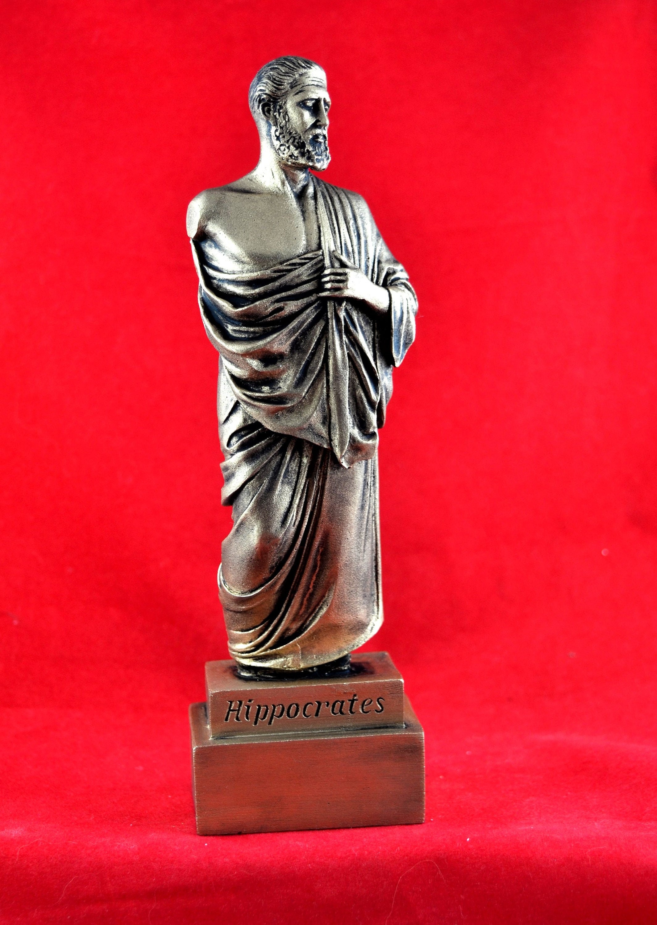 Hippocrates Doctor Father of Medicine Gold Patina Greek Statue - Etsy