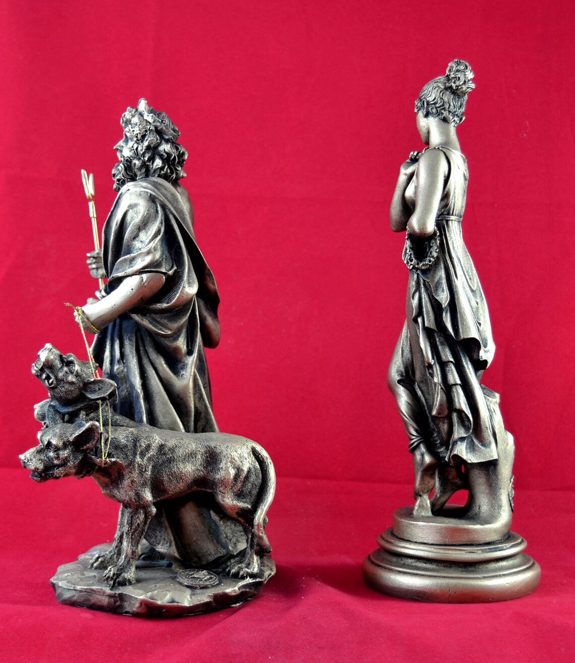 Persephone Goddess Queen of the Underworld and Hades Gold Patina Greek ...