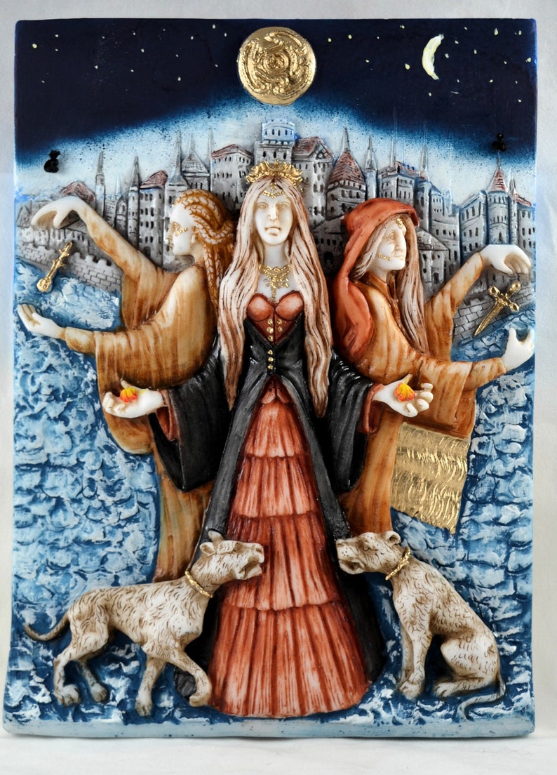 Hecate Magic Witch Goddess Hekate Relief Dark Statue 23 Cm 9 Inches - Etsy