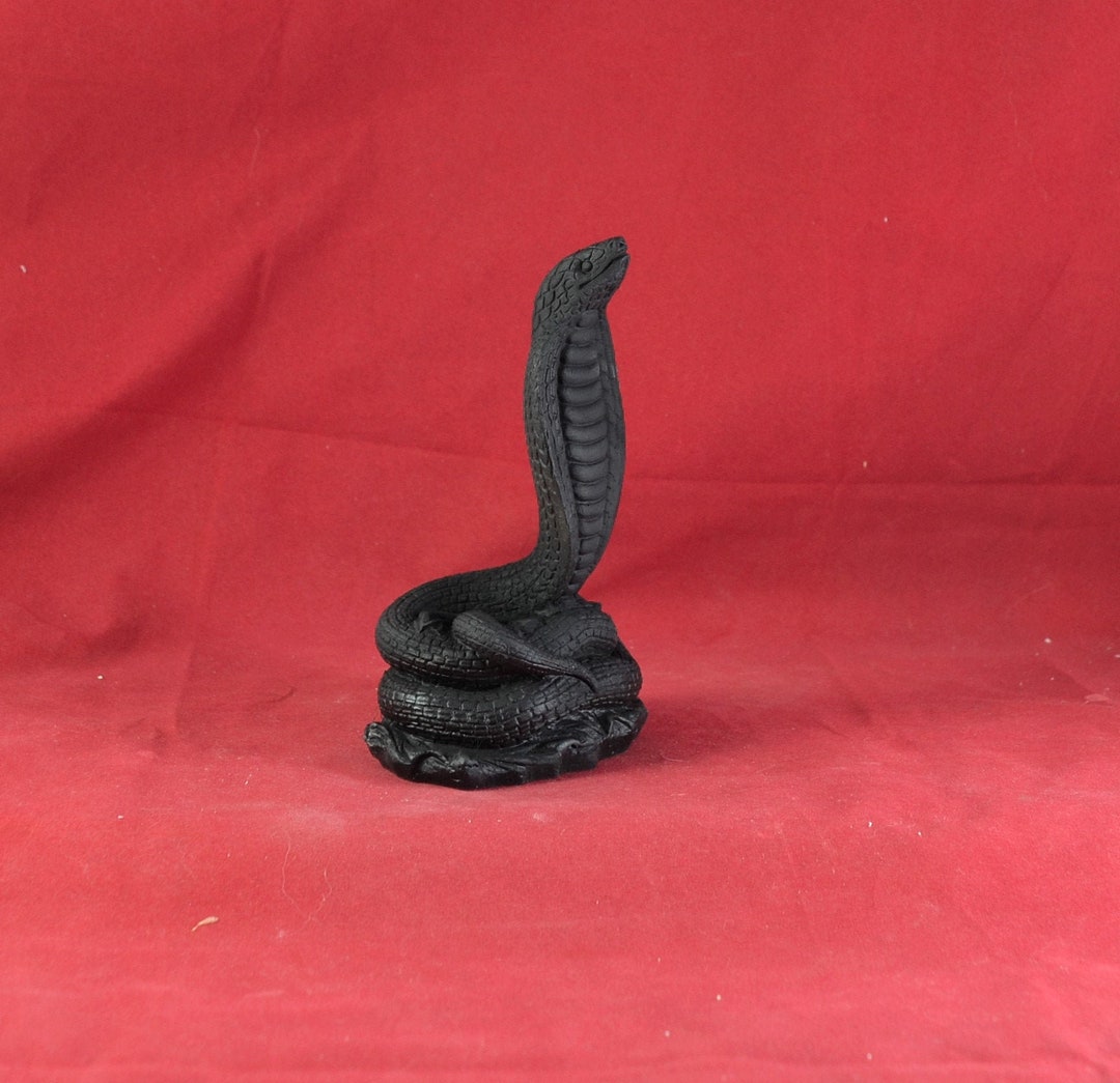 Cobra Snake Sculpture Greek Animal Marble Statue Black 13 Cm - 5.2 Inch ...
