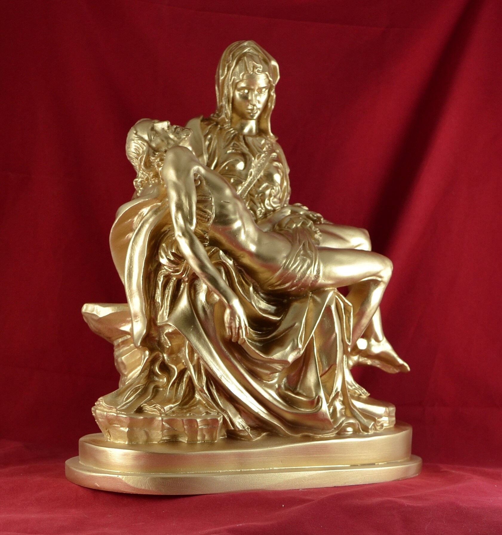 Big Pieta by Michelangelo Madonna Jesus Statue Sculpture Gold - Etsy