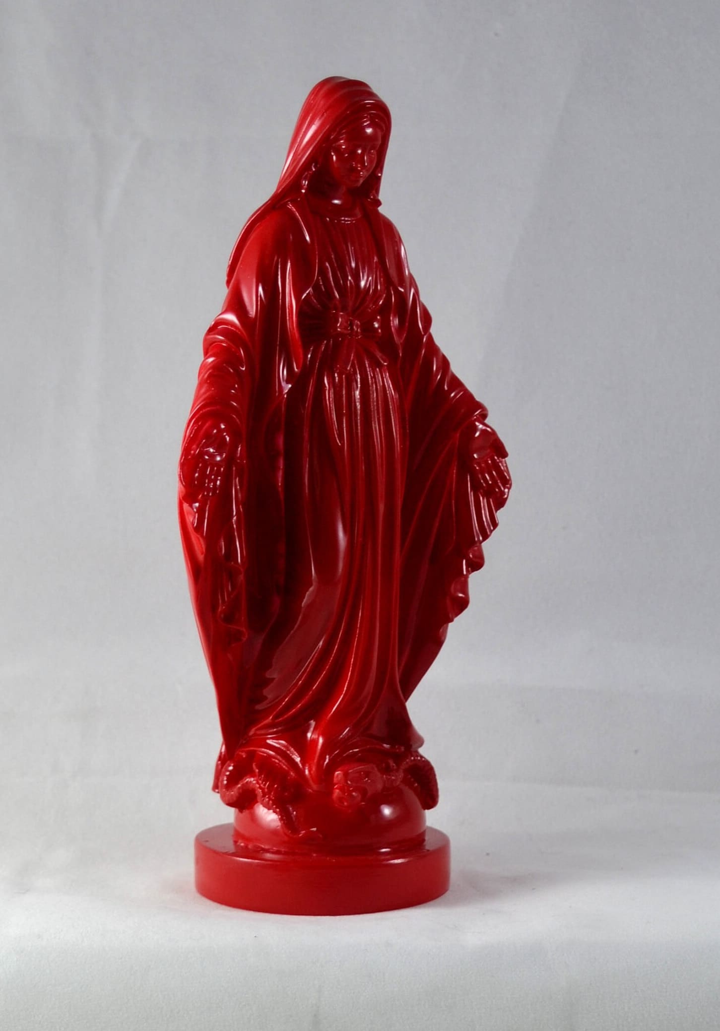 Virgin Mary Sculpture Madonna Marble Greek Red Religious Statue 17 Cm ...
