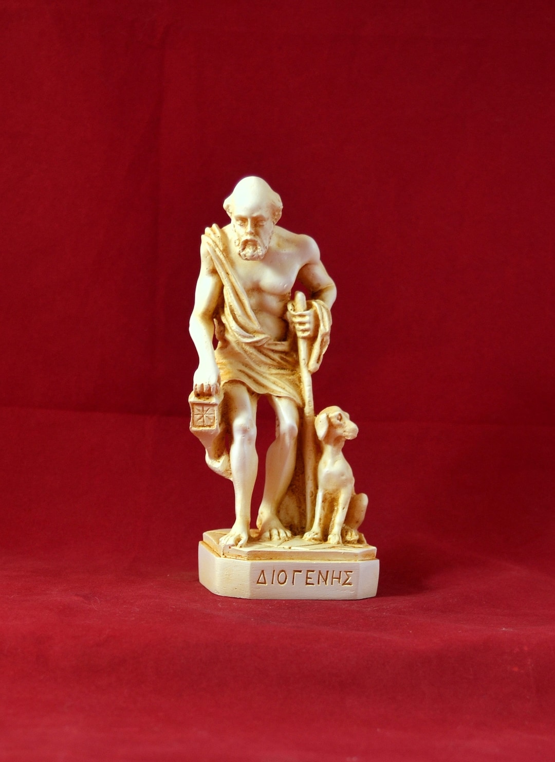 Diogenes Statue With Dog the Cynic, Greek Philosopher Aged Patina 16cm - 6.3in - Etsy