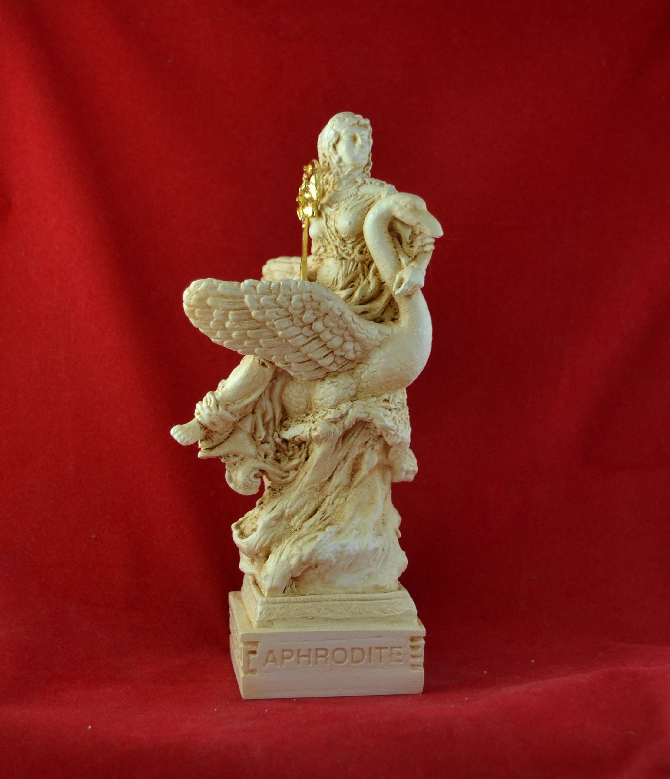 Aphrodite and Swan Greek Statue Love Beauty Goddess Aged Patina NEW 16 ...