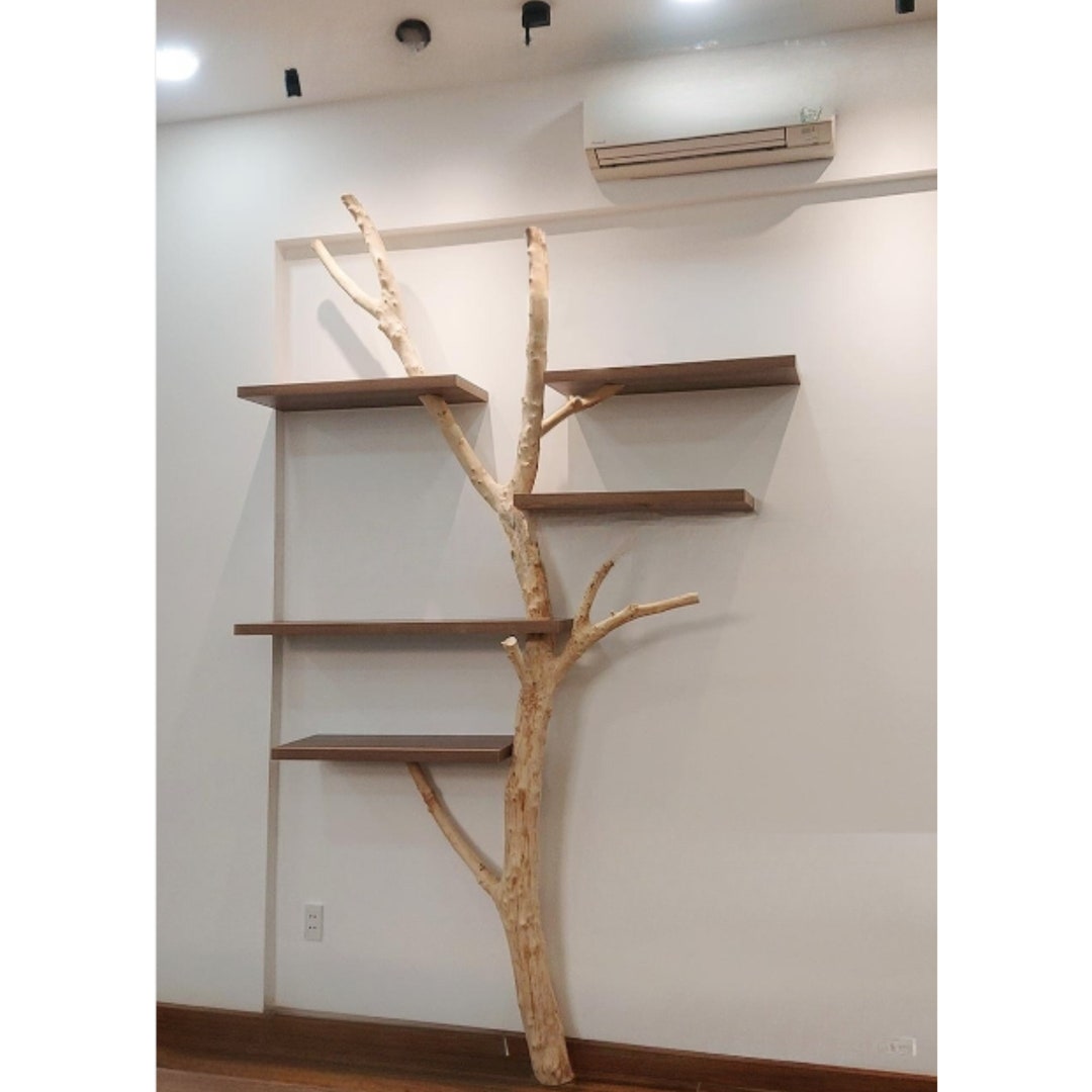 Tree Branch Floating Shelf Solid Wood Live Edge Floating Corner Wall ...