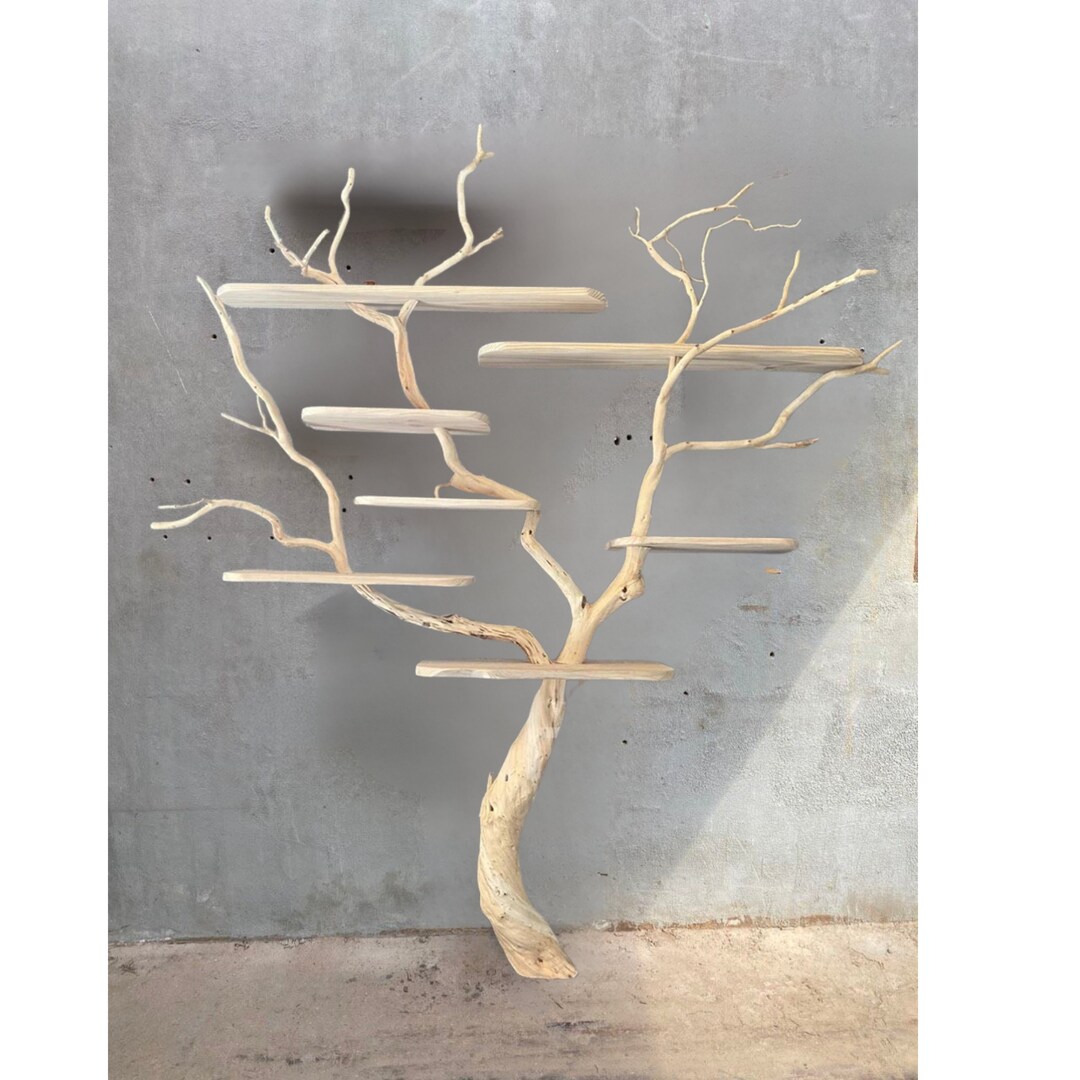 Tree Branch Floating Shelf Solid Wood Live Edge Floating Corner Wall ...