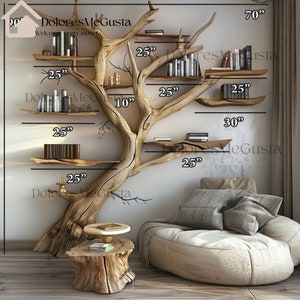 Tree-shaped Wall-mounted Bookshelf Corner Tree Branch Wall-mounted ...