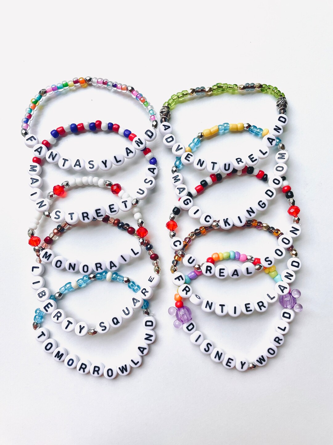 10 Pack Assorted Disney Inspired Themed Friendship Bracelets Stacker— Cast Member Appreciation ...