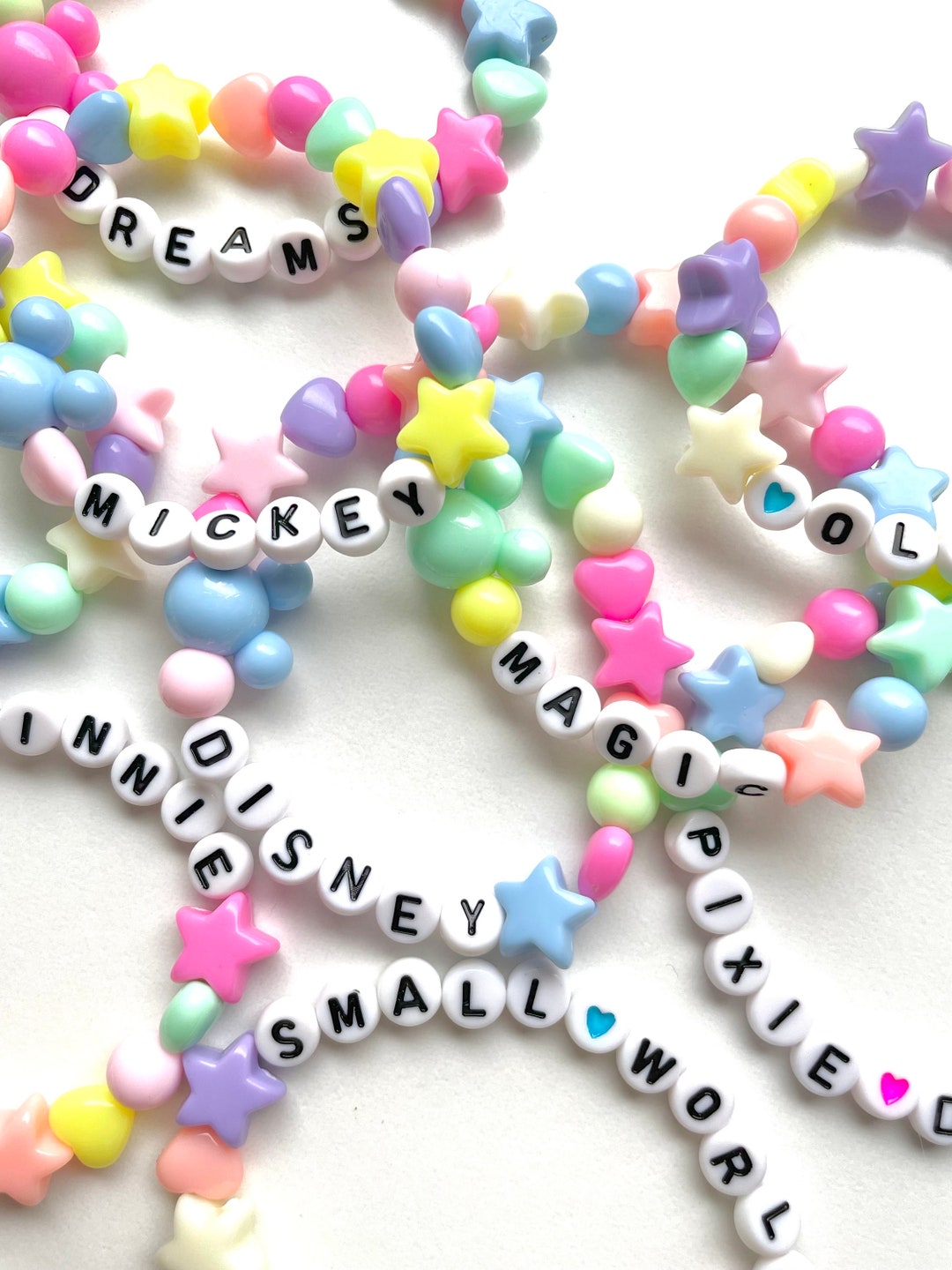 10 Pack Assorted Pastel Disney Themed Friendship Bracelets — Cast Member Gifts — Trading ...