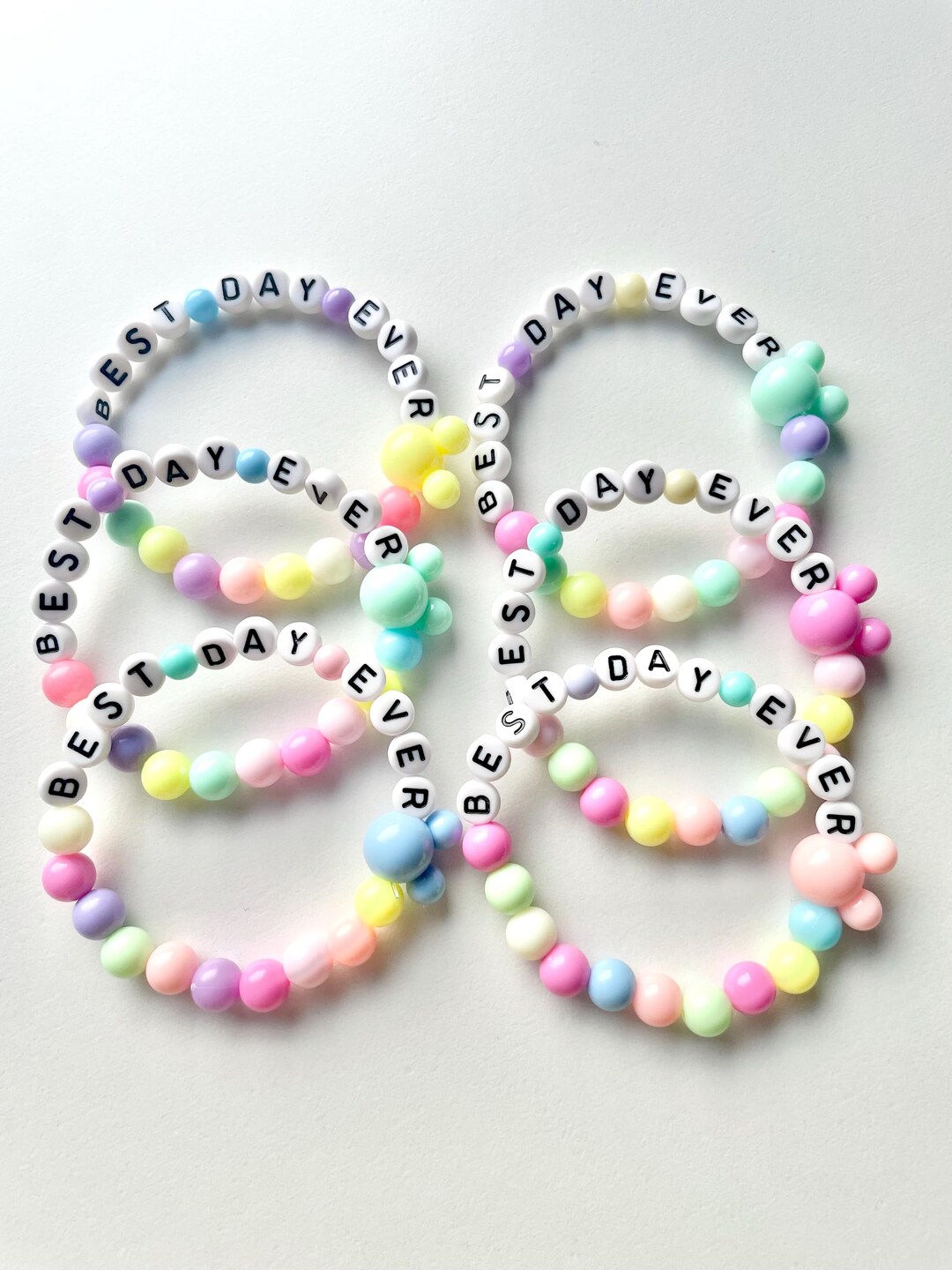 Best Day Ever Pastel Disney Cast Member Appreciation Friendship Bulk Bracelets Gifts Pixie Dust ...