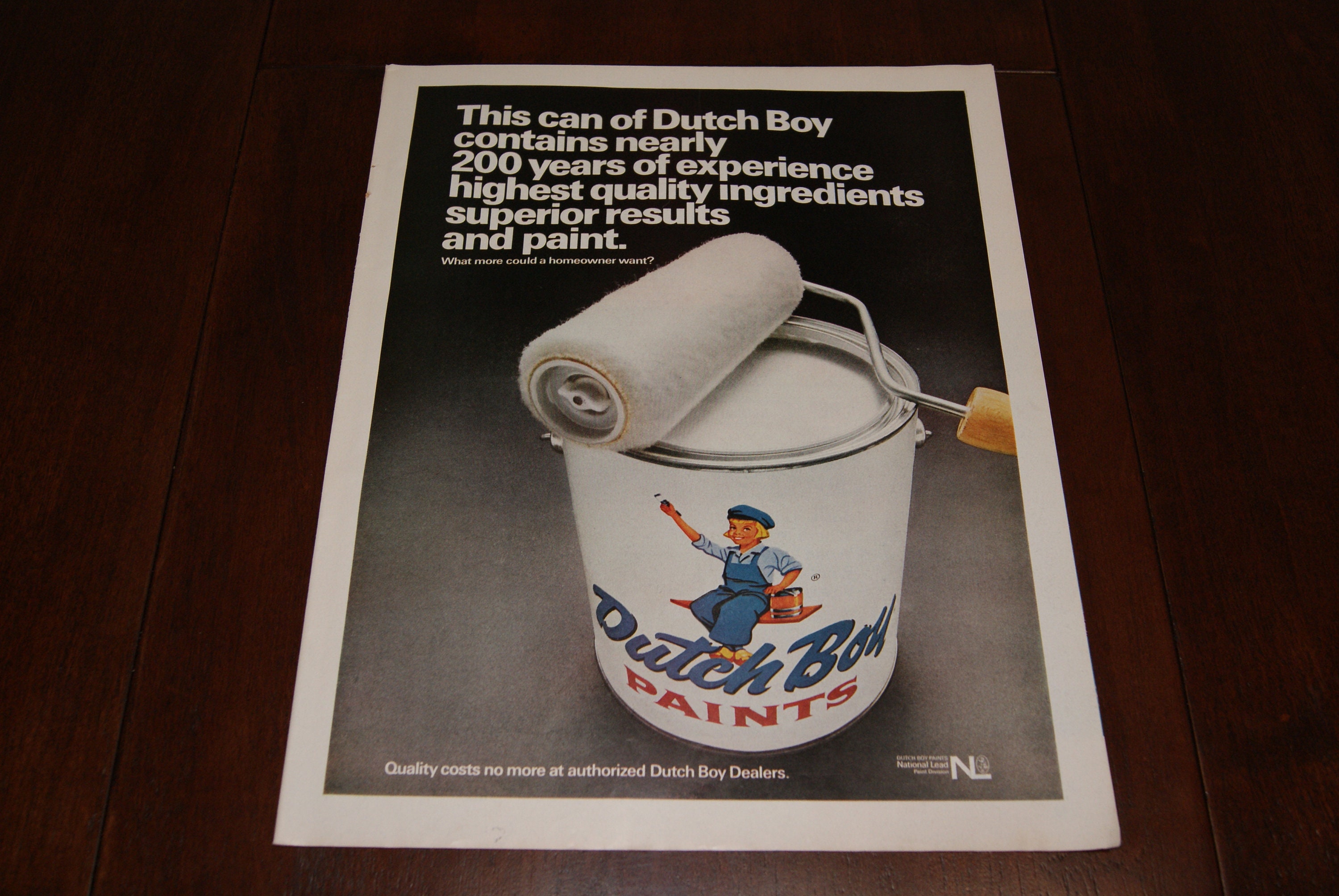 Vintage 1967 Print AD Advertisement Art Poster Paper Dutch Boy Paints ...