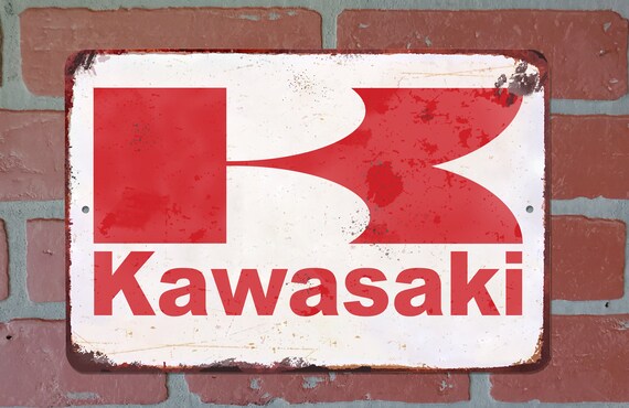 Vintage Metal Sign Reproduction Kawasaki Sign 8 X - Etsy