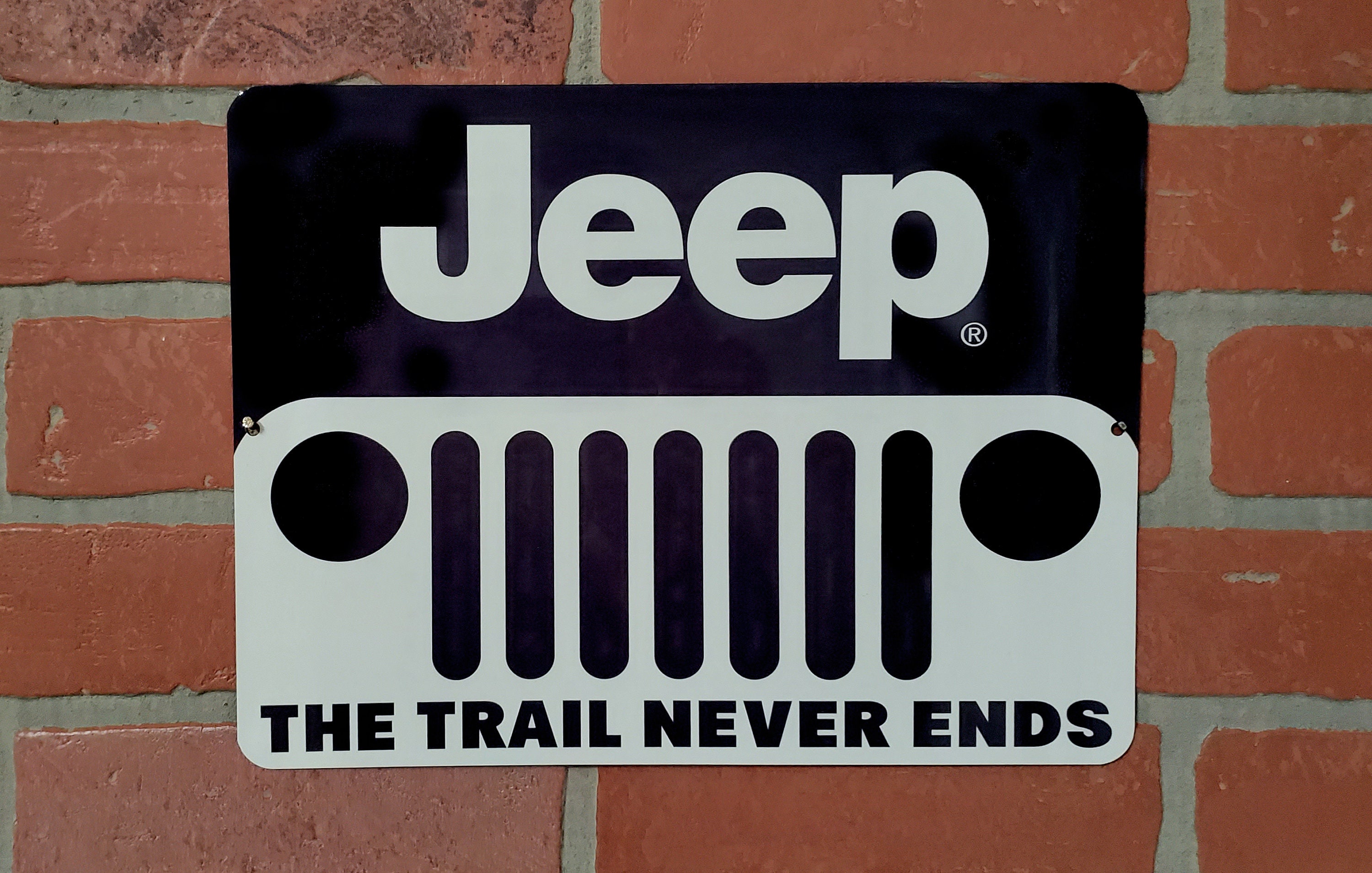 8x12 Aluminum Metal Sign Jeep the Trail Never Ends Sign Man Cave, She ...