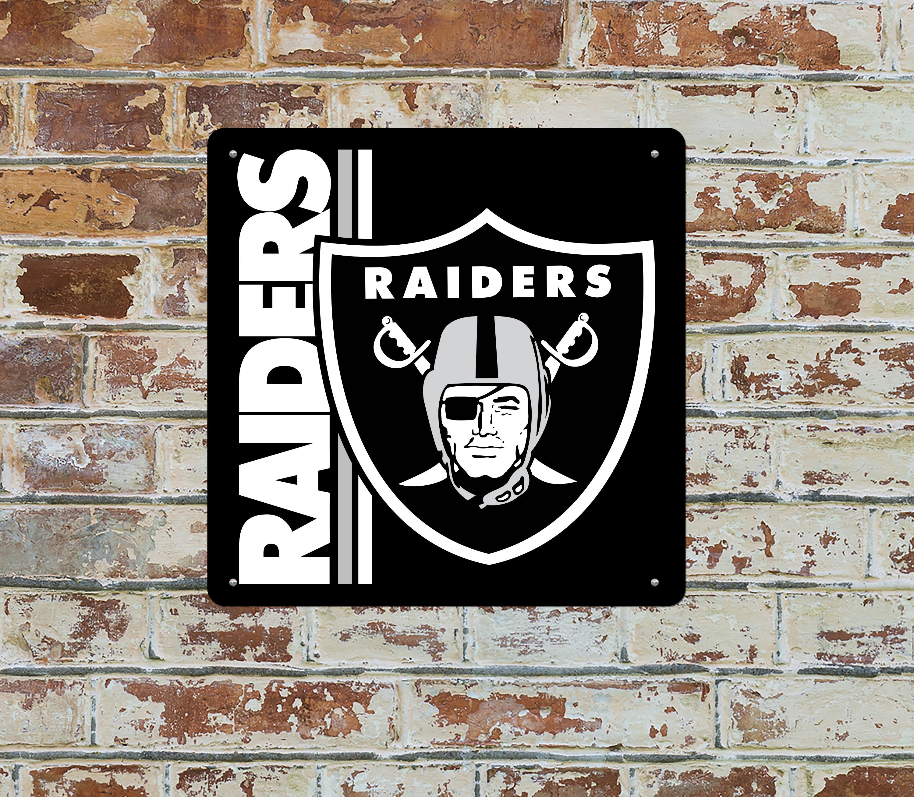 12 X 12 Oakland Raiders Aluminum Sign Bar, Man Cave, or She-shed Signs ...