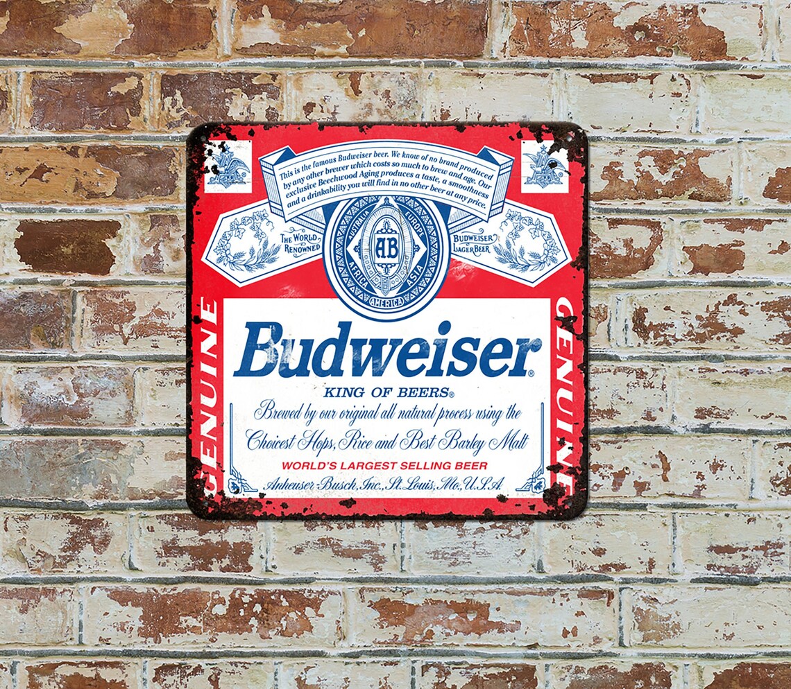 12 X 12 Reproduction Vintage Metal Budweiser Sign - Etsy