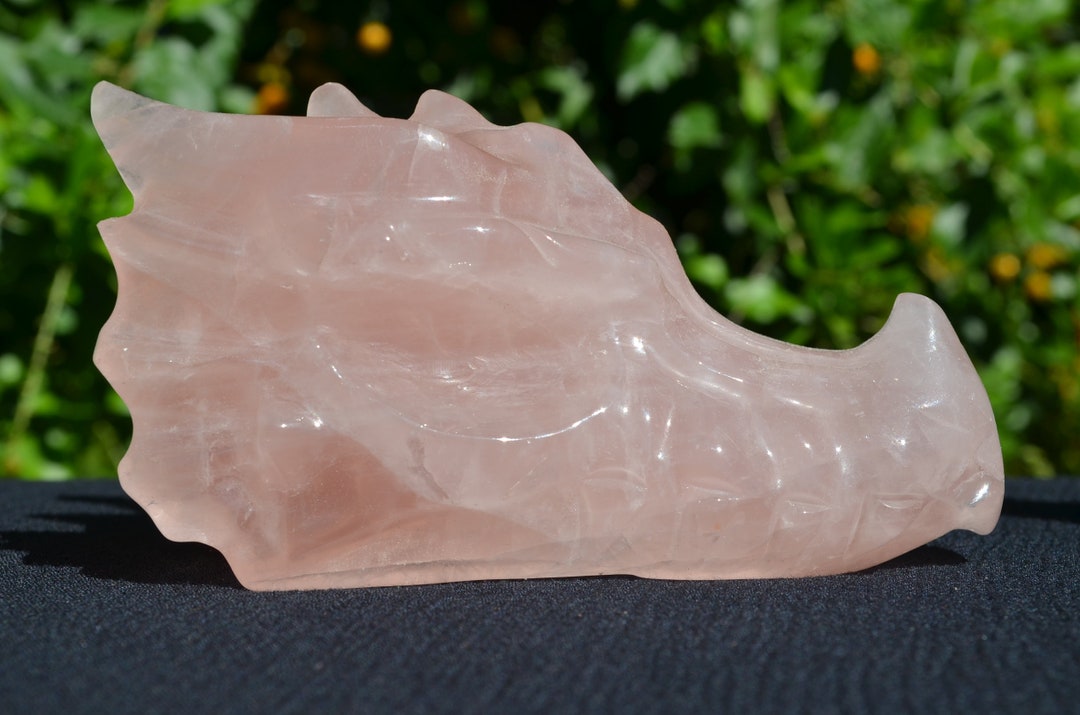 Rose Quartz Dragon Head Large Dragon Skull Dragon Head - Etsy