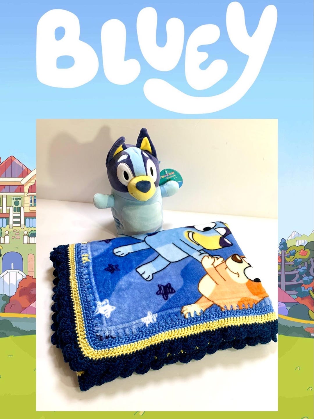 Bluey and Bingo Crochet Toddler Youth Blanket Gift Set - 2 Piece - Etsy