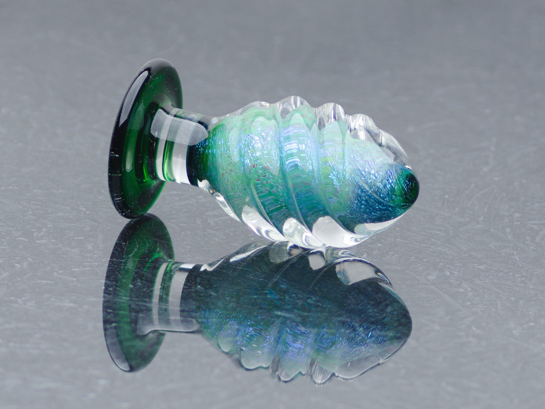 Glass Anal Plug Medium Evergreen