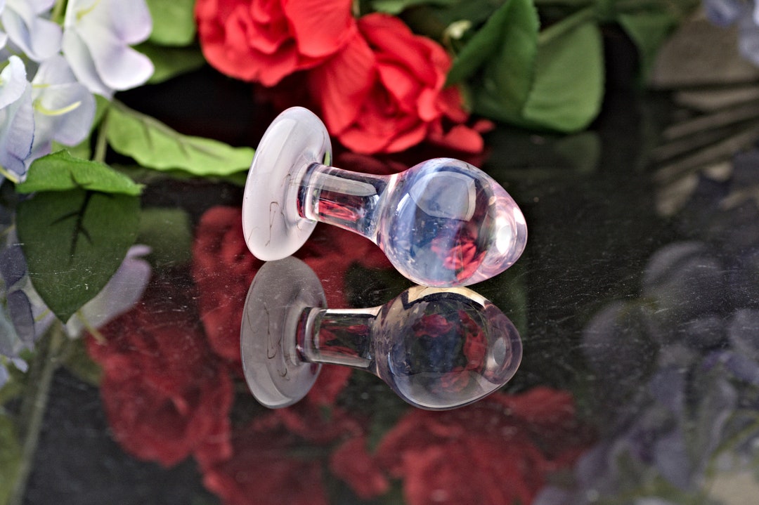 Glass Anal Plug Small Blush Butt Plug Sex Toy Dialator Functional Erotic Art By Simply Elegant