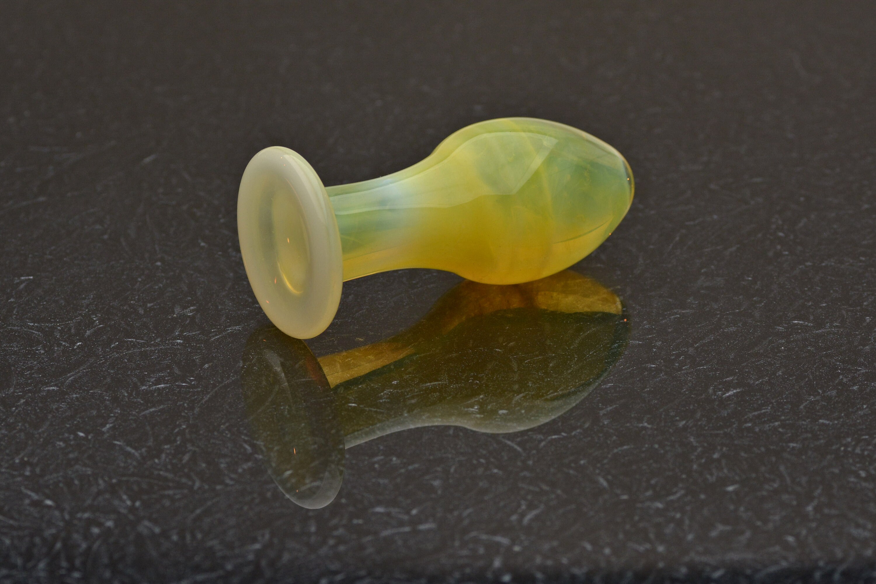 Glass Butt Plug Medium Lemon Creme Luxury Sex Toy On Sale By