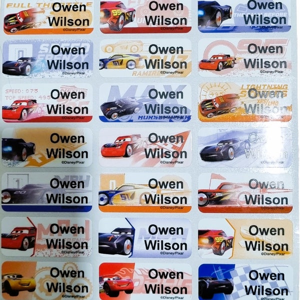Lightning Mcqueen Name Labels - Etsy