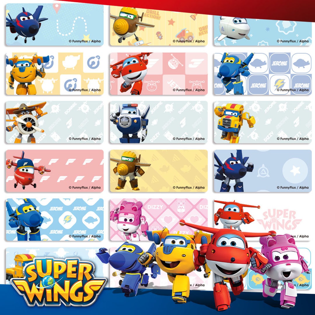 48/96super Wings Personalised Name Label Sticker Dishwasher Safe Labels ...